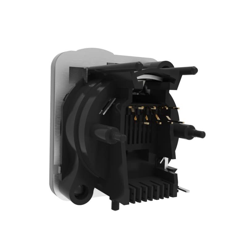 D‑shape Rear‑Mount RJ45 Panel Connector (TIA/EIA 568B/ISO/IEC11801)